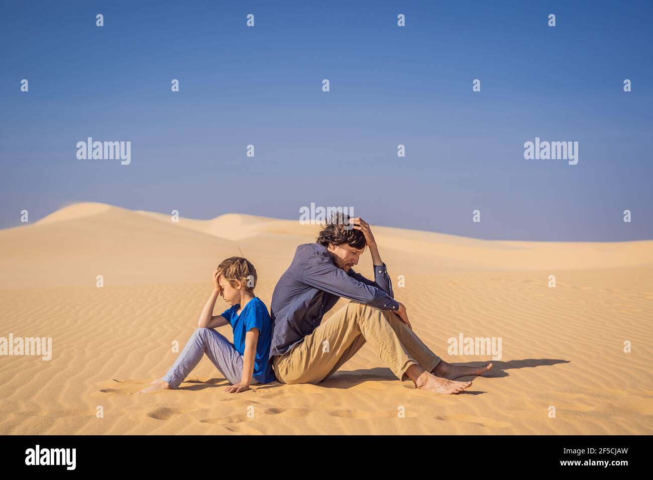 Relationship problems between father and son. Family conflict. Dad and ...