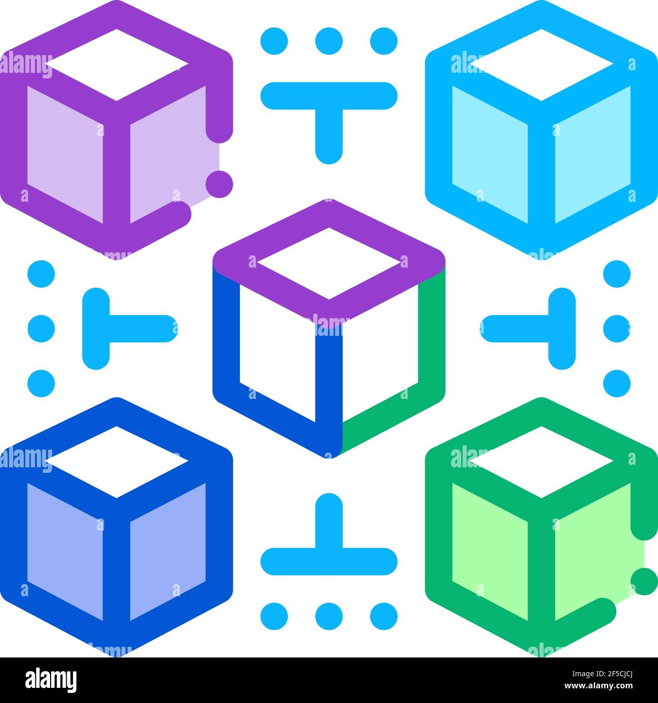 3d machine learning color icon vector illustration Stock Vector Image ...