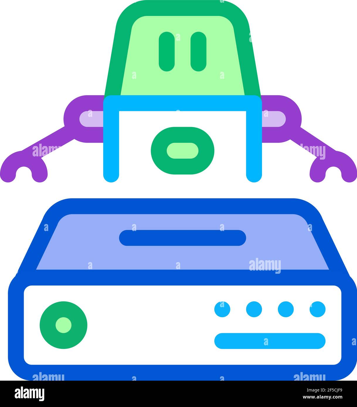 automation machine learning color icon vector illustration Stock Vector ...