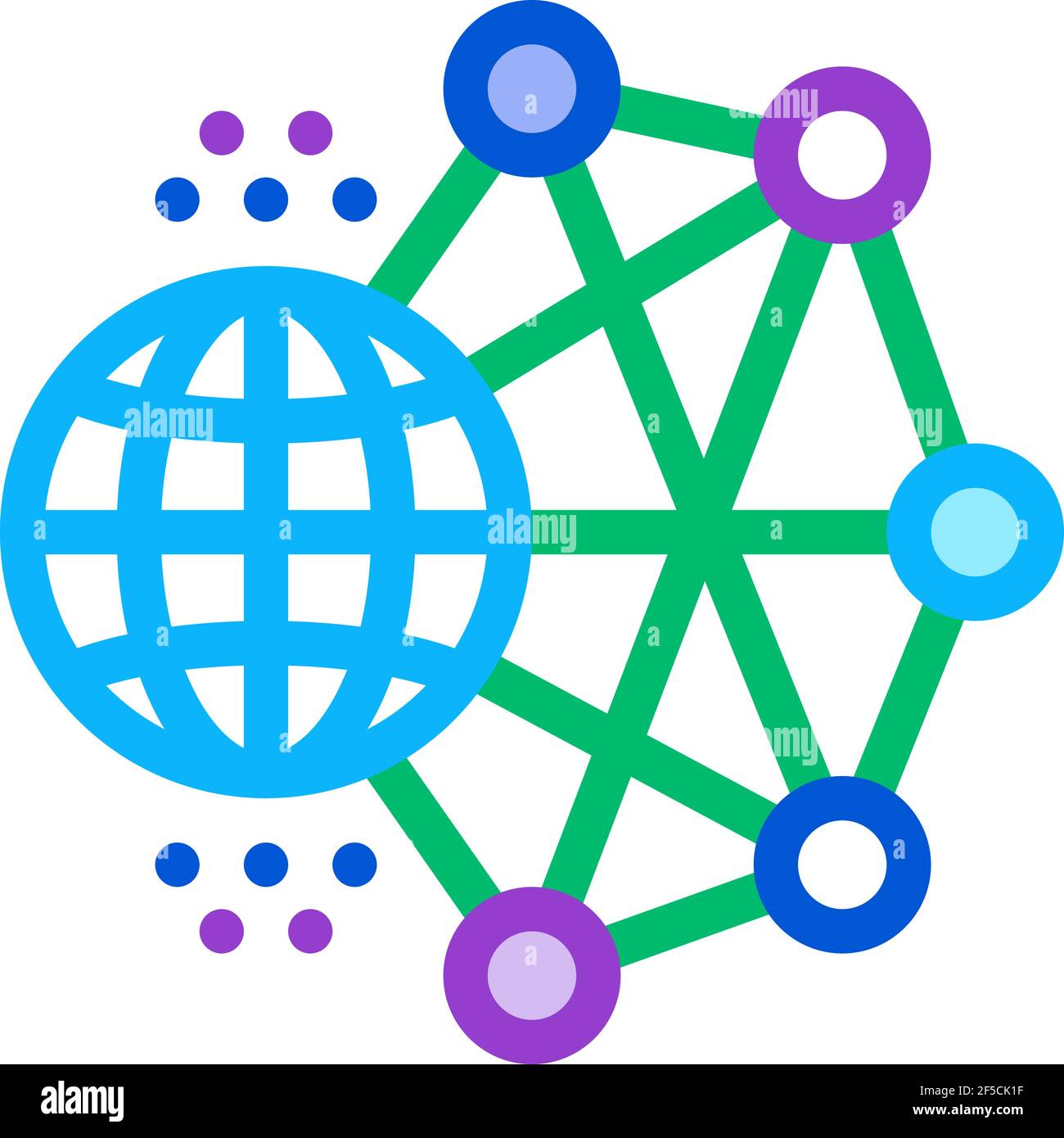 worldwide network machine learning color icon vector illustration Stock ...