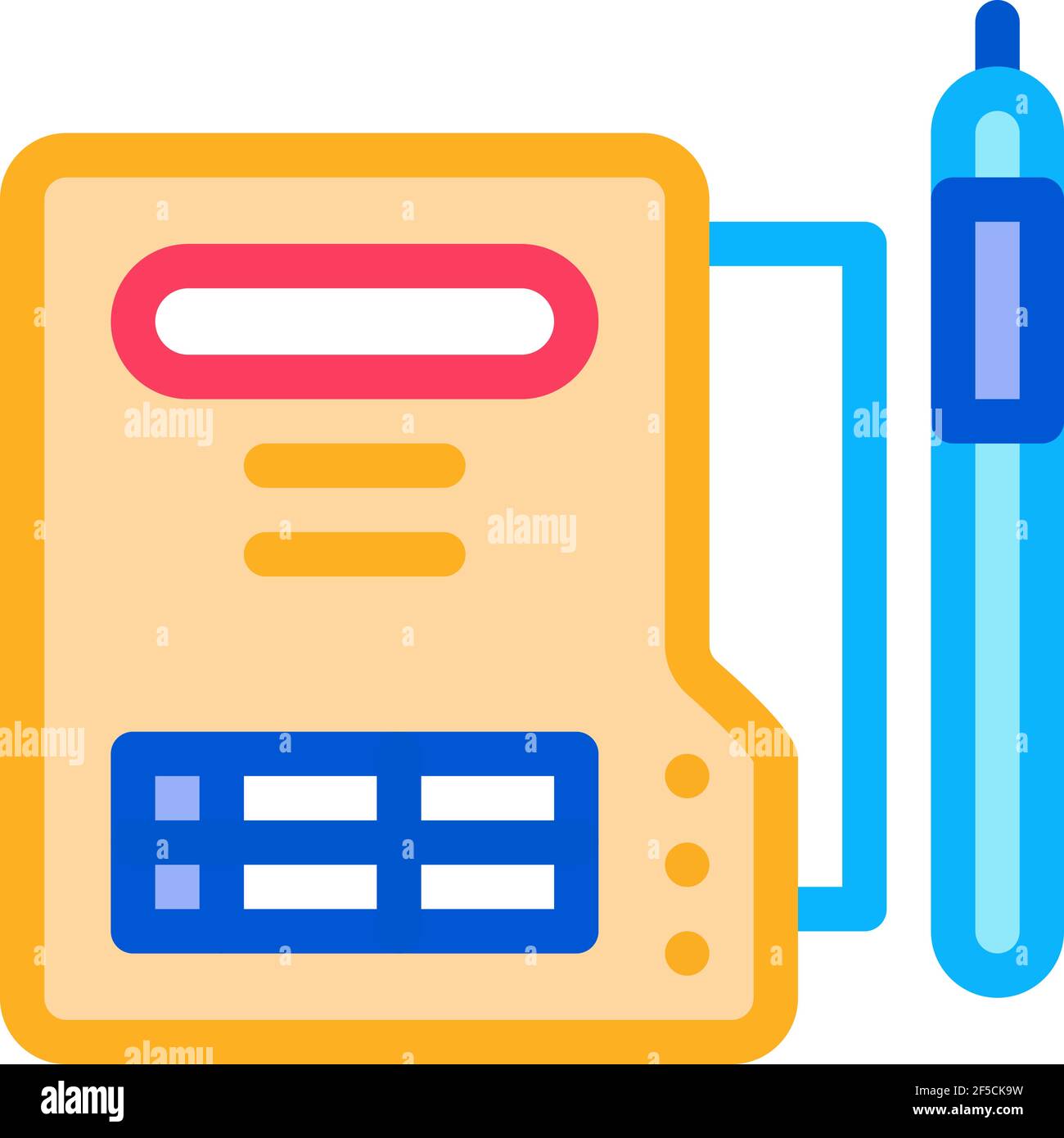 document policy color icon vector illustration sign Stock Vector Image ...