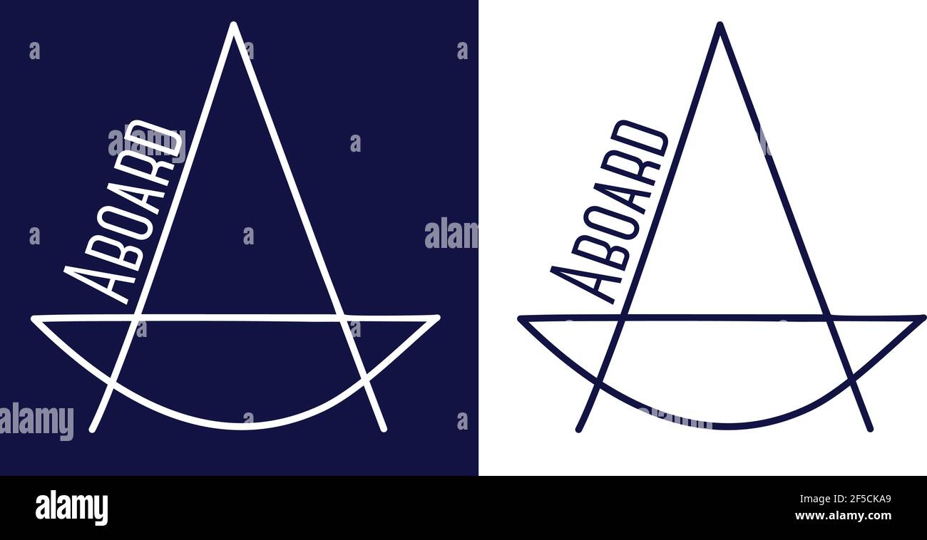 Letter A Sail Boat Yacht Logo Design Template Simple Line Vector Travel ...