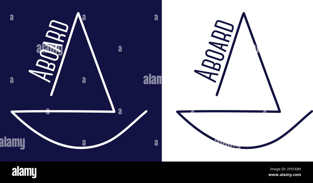 Simple Sail Boat Aboard Logo Design Template Vector Yacht Stock Vector ...