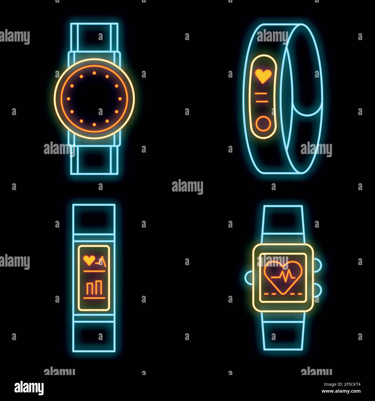 Fitness tracker icons set. Outline set of fitness tracker vector icons ...