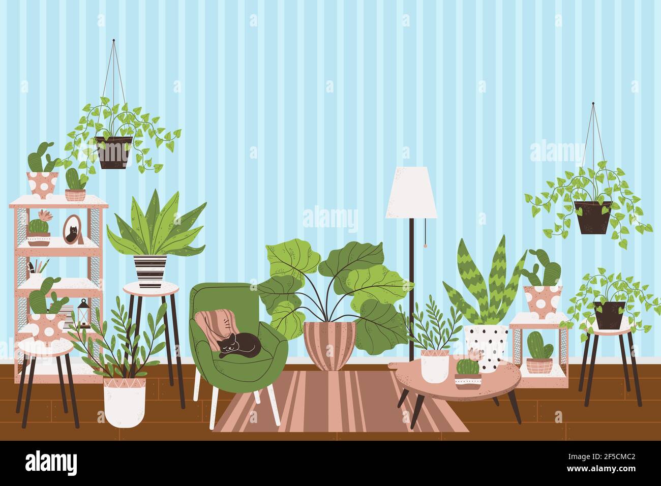 Cozy interior of living room in Scandinavian style. Horizontal banner ...