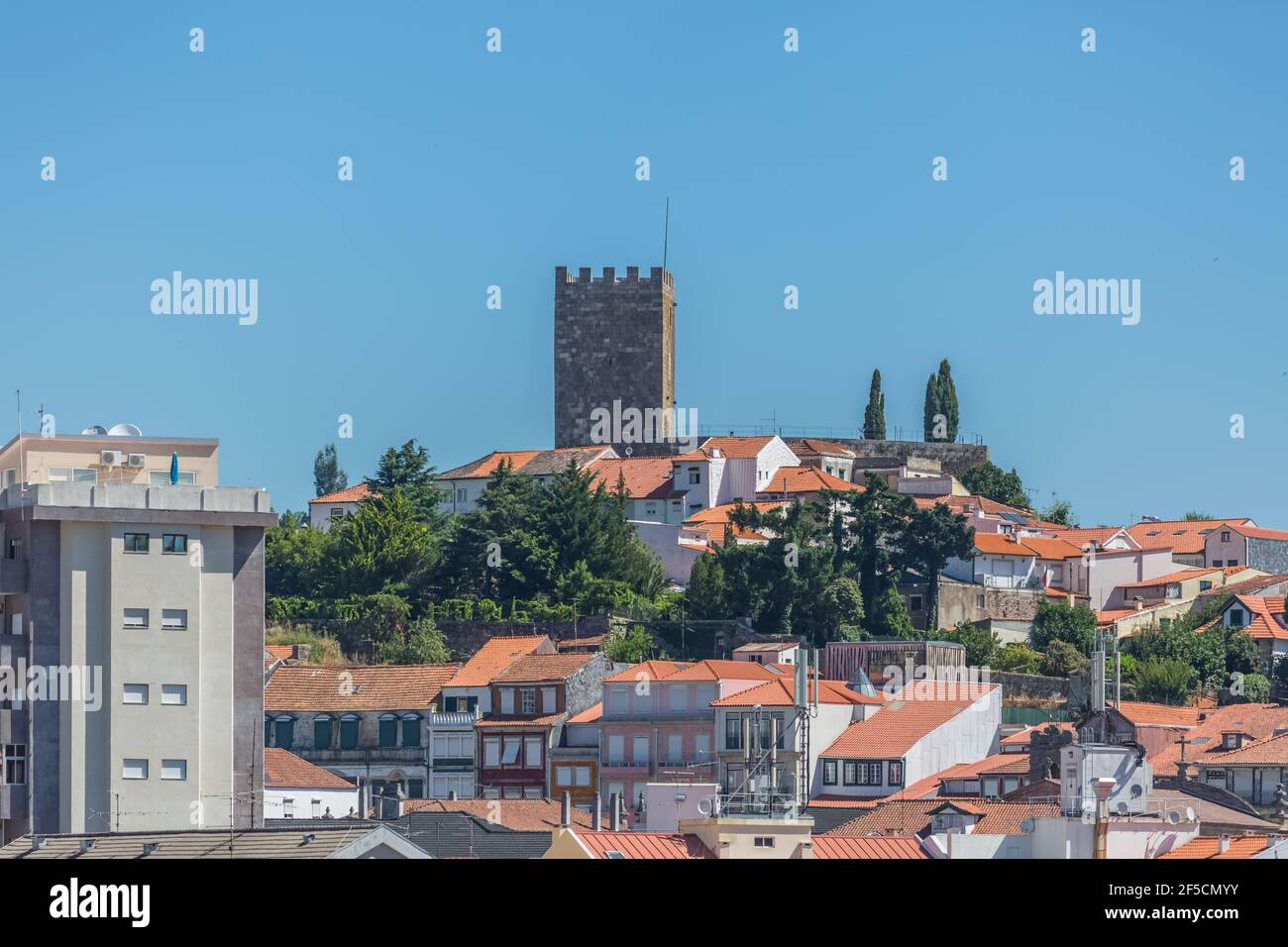 Lamego / Portugal - 07 25 2019 : View at the city Lamego downtown and ...