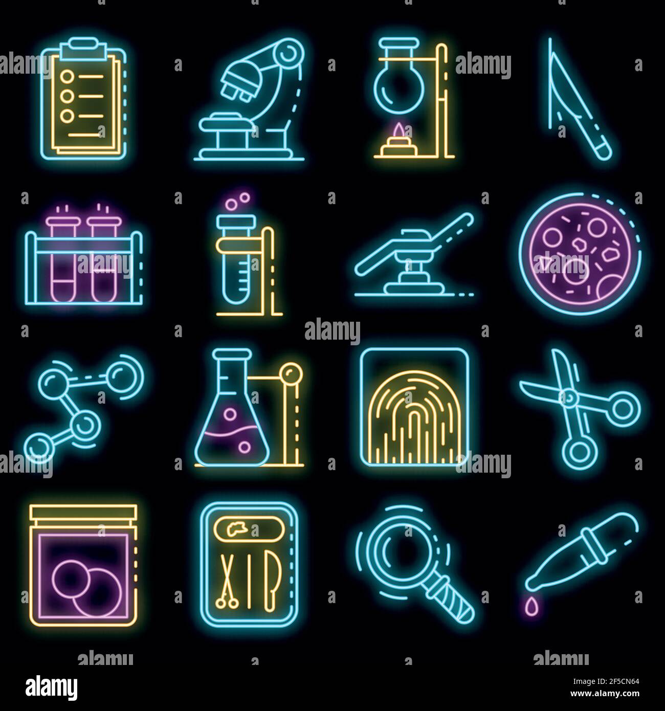 Forensic laboratory icons set. Outline set of forensic laboratory ...
