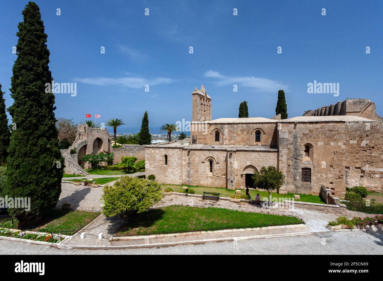 The Gothic monastery at Bellapais (Abbaye de la Paix) in the Turkish ...