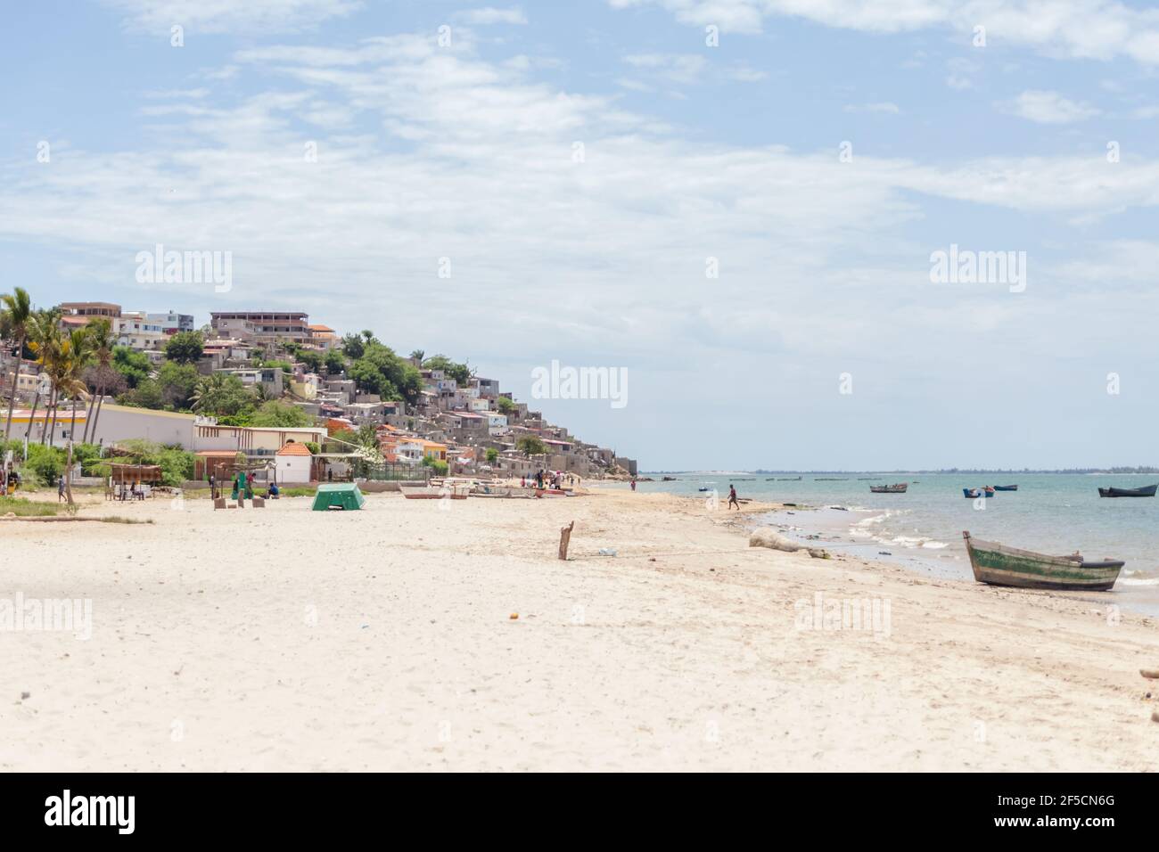 Luanda / Angola - 12/07/2020: Beach view with fishermen and traditional ...
