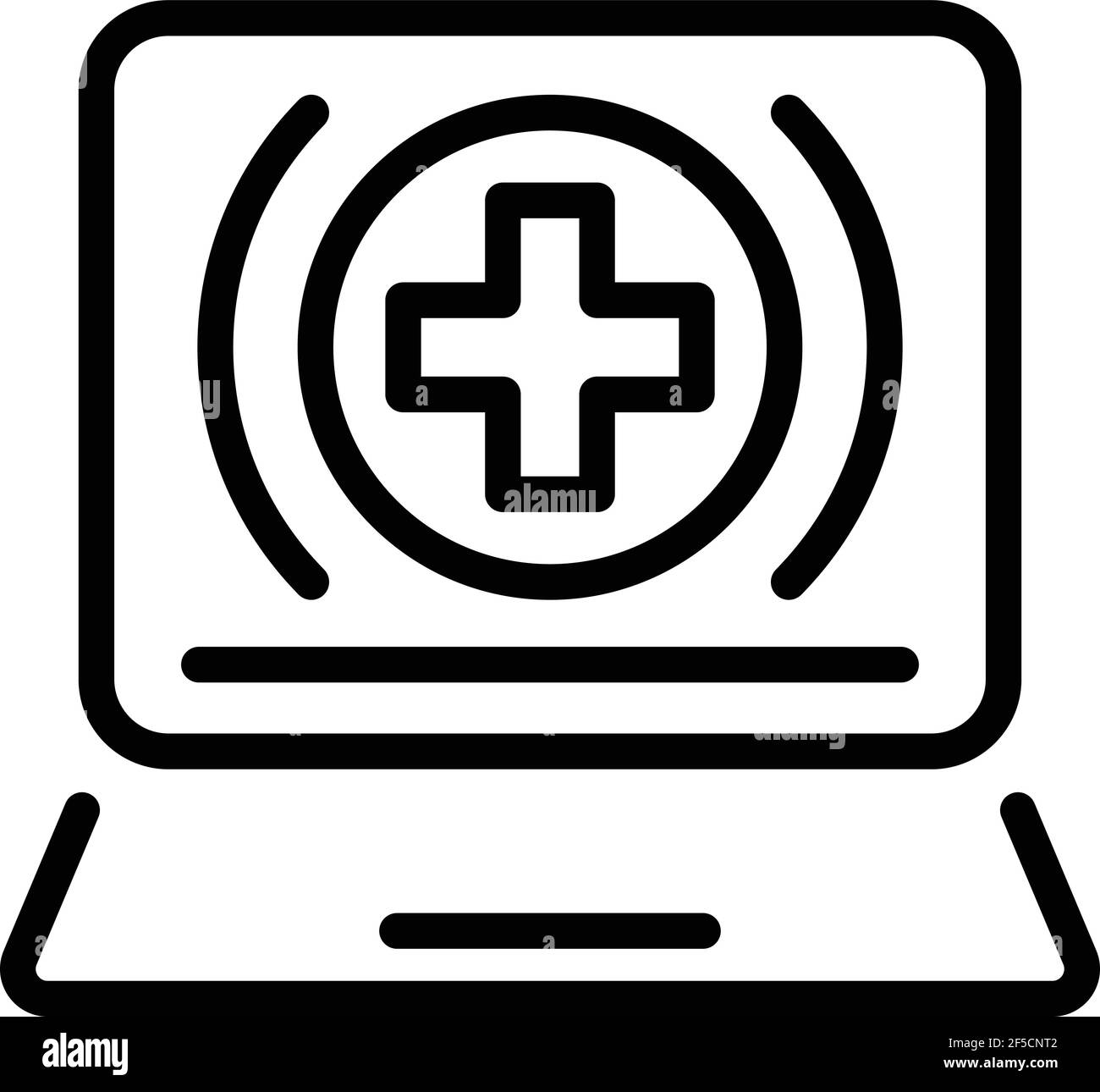 Virtual doctor icon. Outline virtual doctor vector icon for web design ...