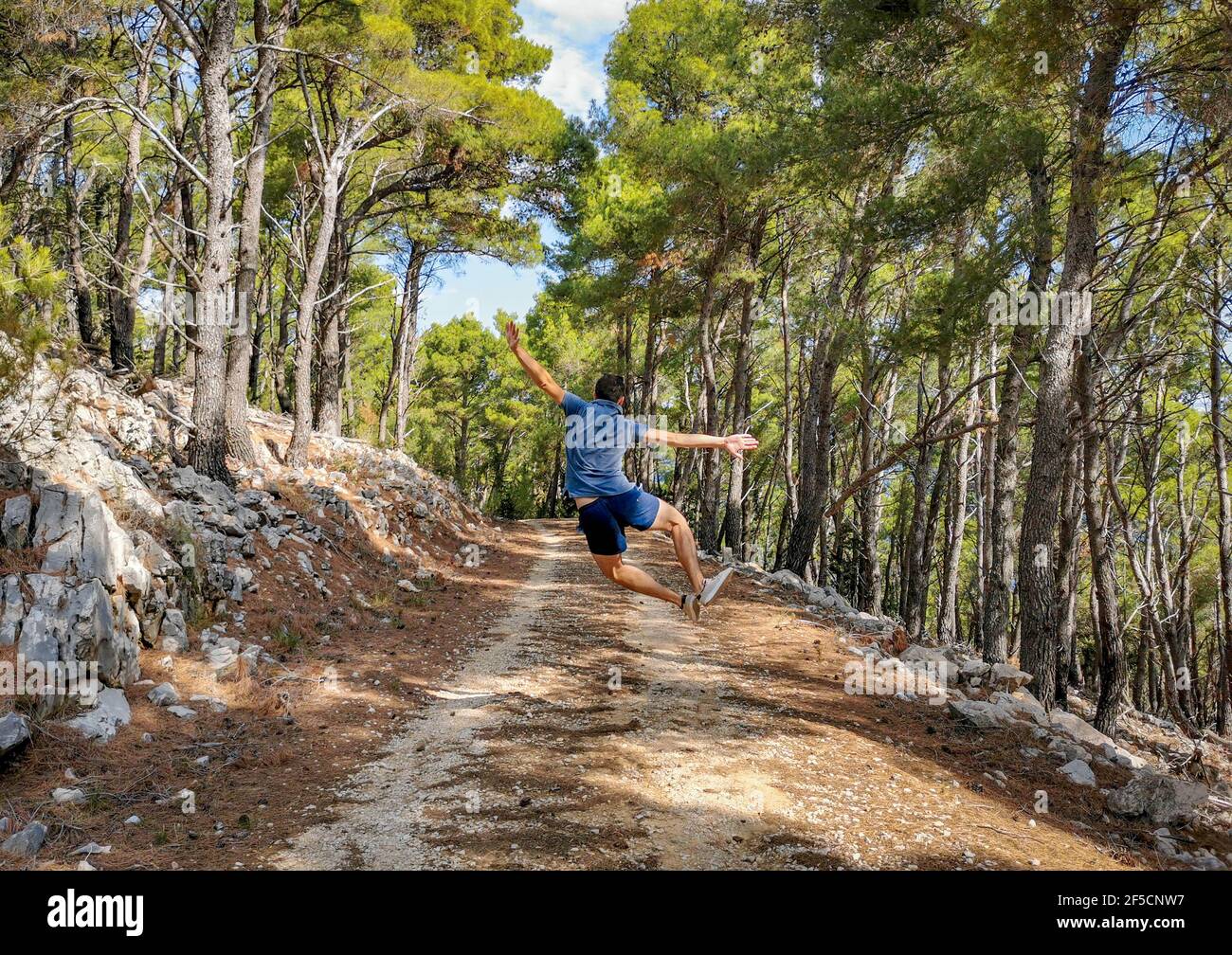 Tourist happy jumping hi-res stock photography and images - Alamy