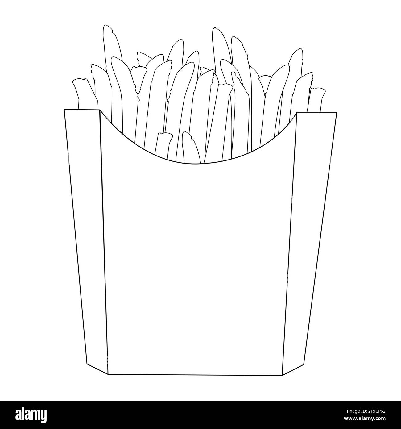 Fast Food French Fries Line Icon On White Background Stock Vector Image ...