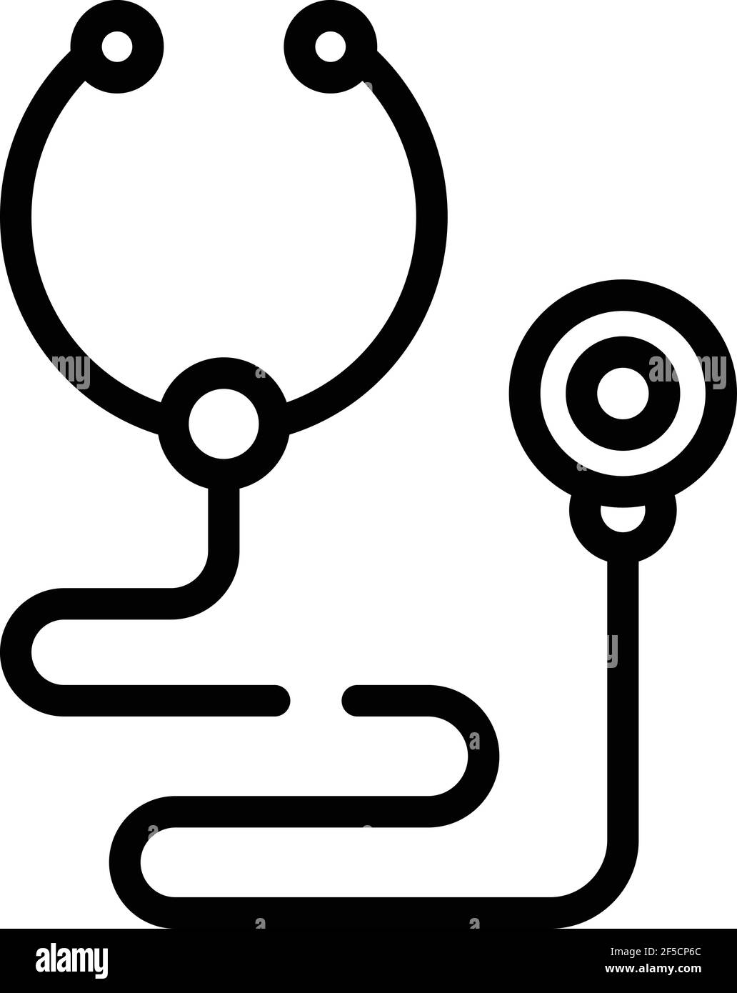 Stethoscope icon. Outline stethoscope vector icon for web design ...