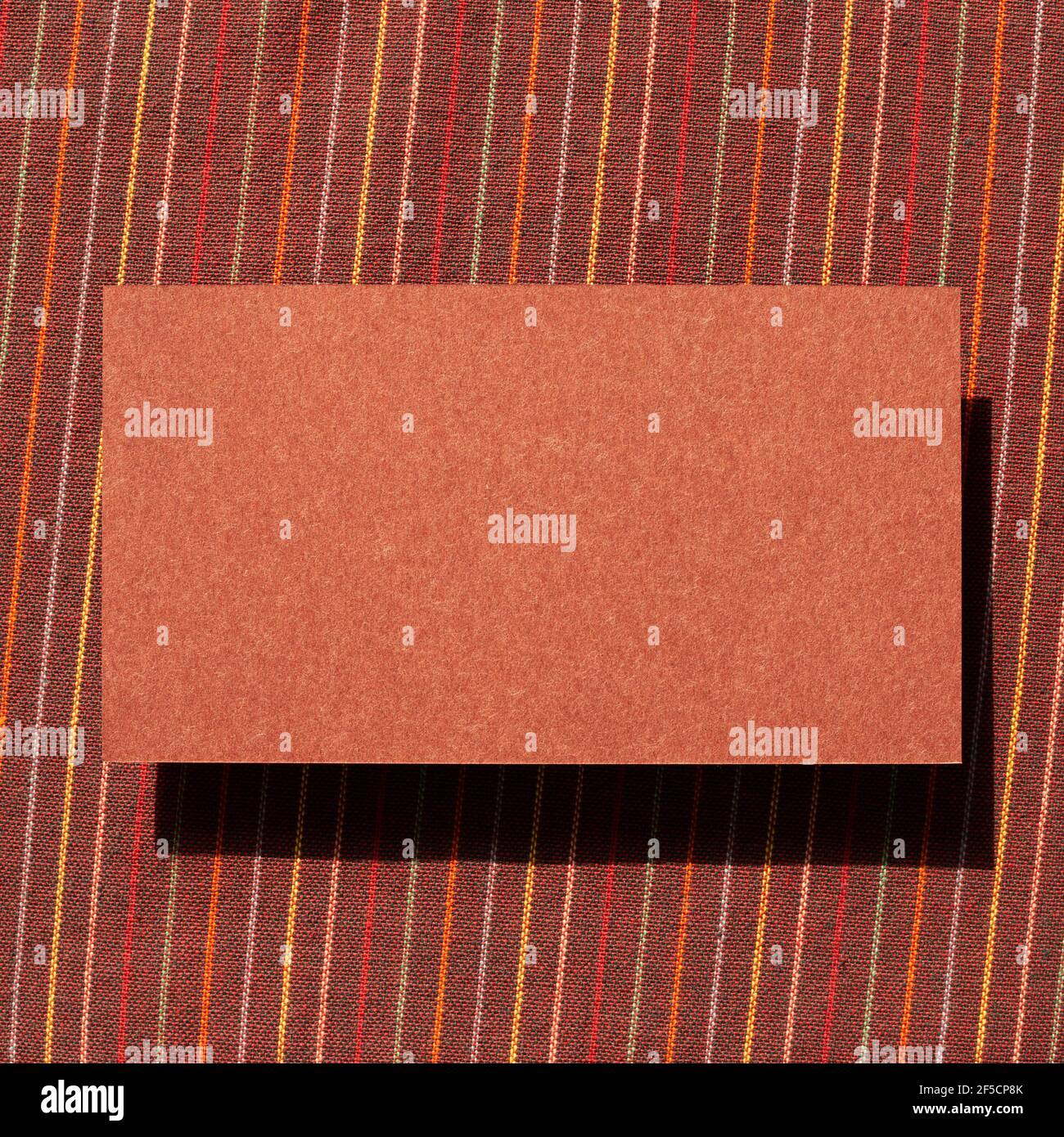 Blank memo pad, empty paper on fabric background. top view, copy space ...