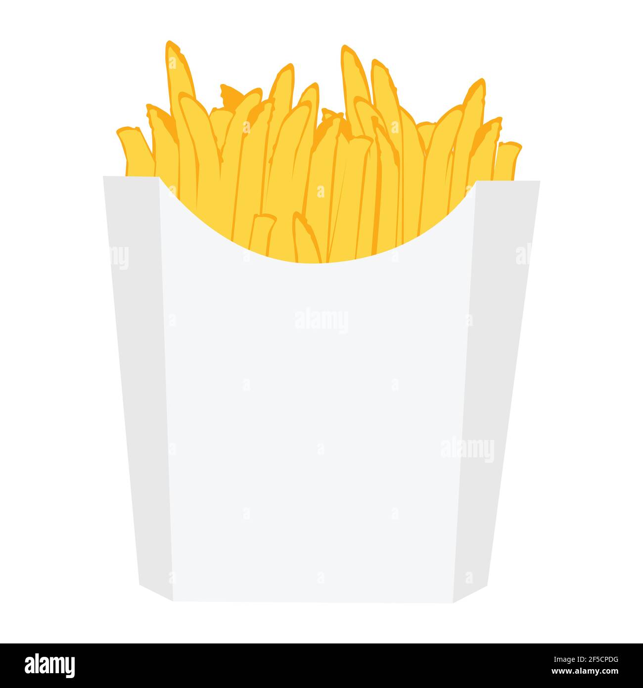 Vector Potatoes French Fries in White Carton Package Box Isolated on ...