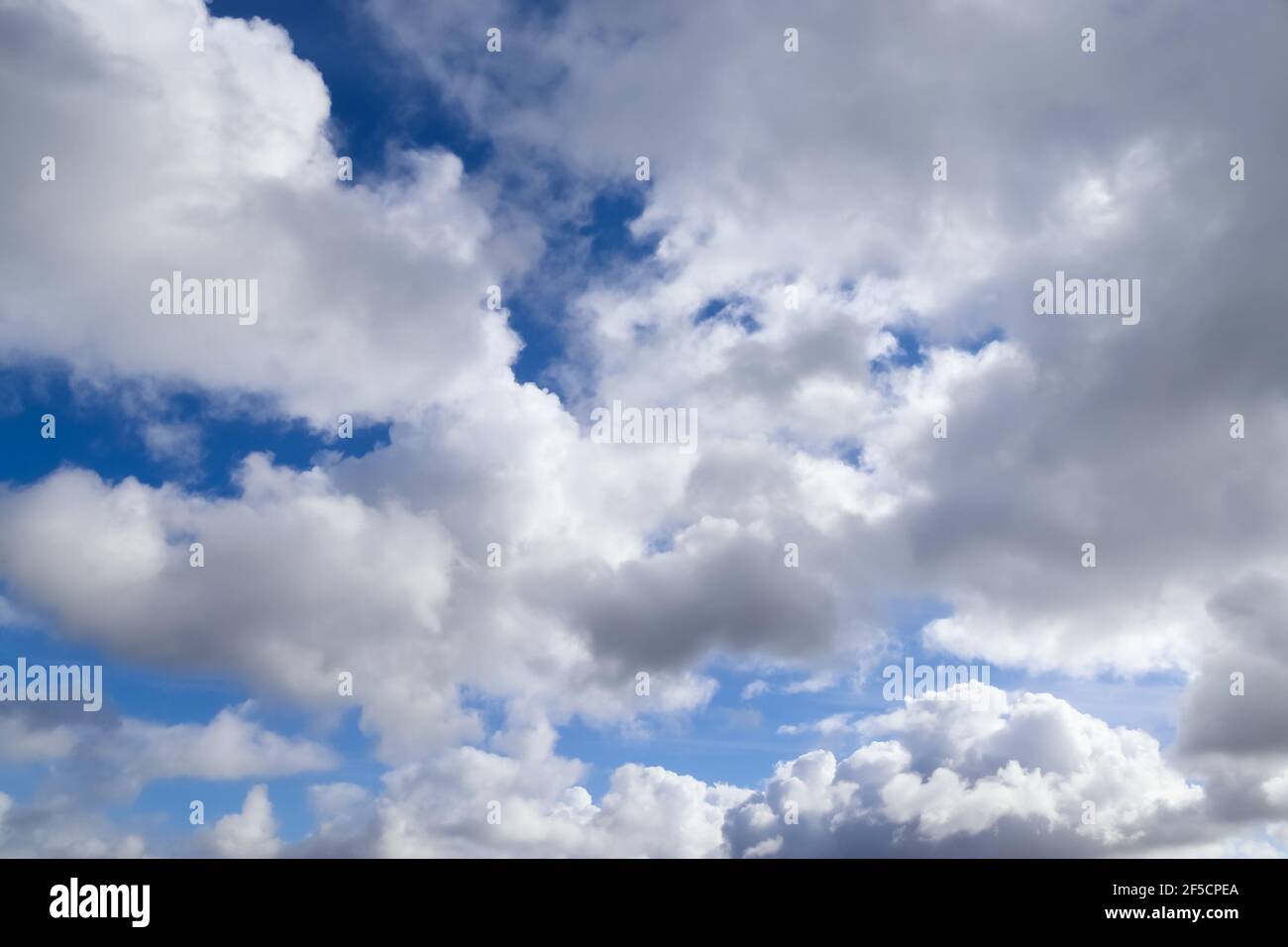 Beautiful bright deep blue sky white clouds hi-res stock photography ...