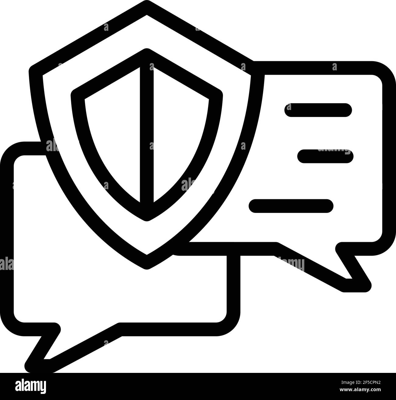 Secured chat icon. Outline secured chat vector icon for web design ...