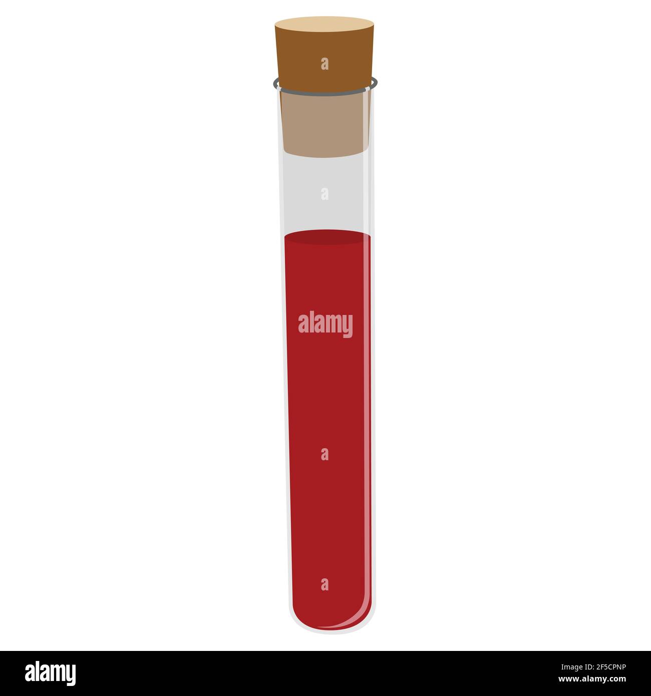 Vector illustration tube of blood sample isolated on white background ...