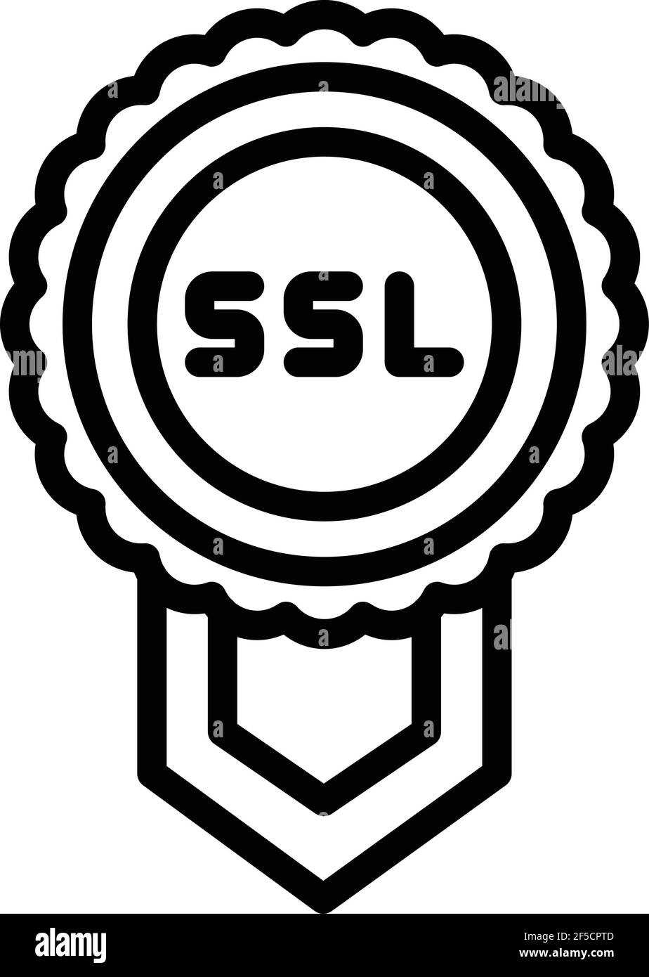 Ssl confirmation icon. Outline ssl confirmation vector icon for web design isolated on white ...