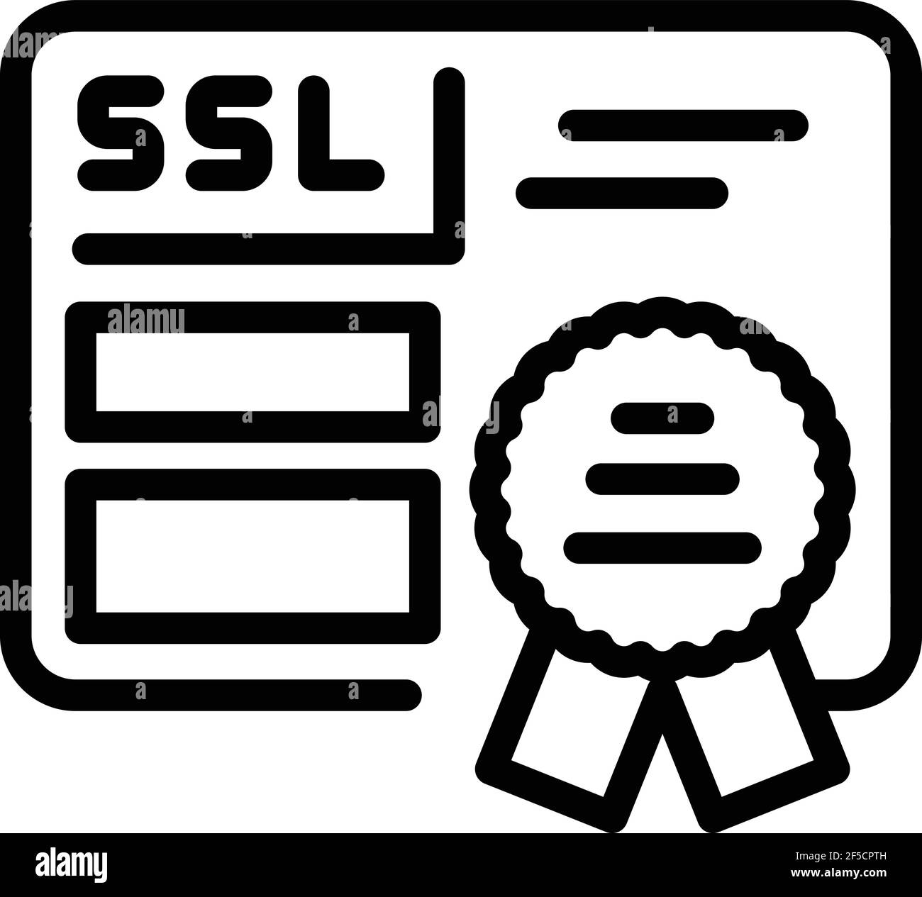Ssl certification icon. Outline ssl certification vector icon for web design isolated on white ...