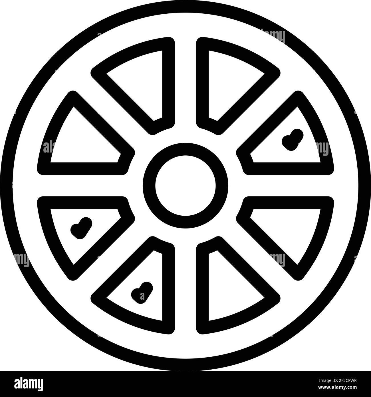 Wheel cipher icon. Outline wheel cipher vector icon for web design ...