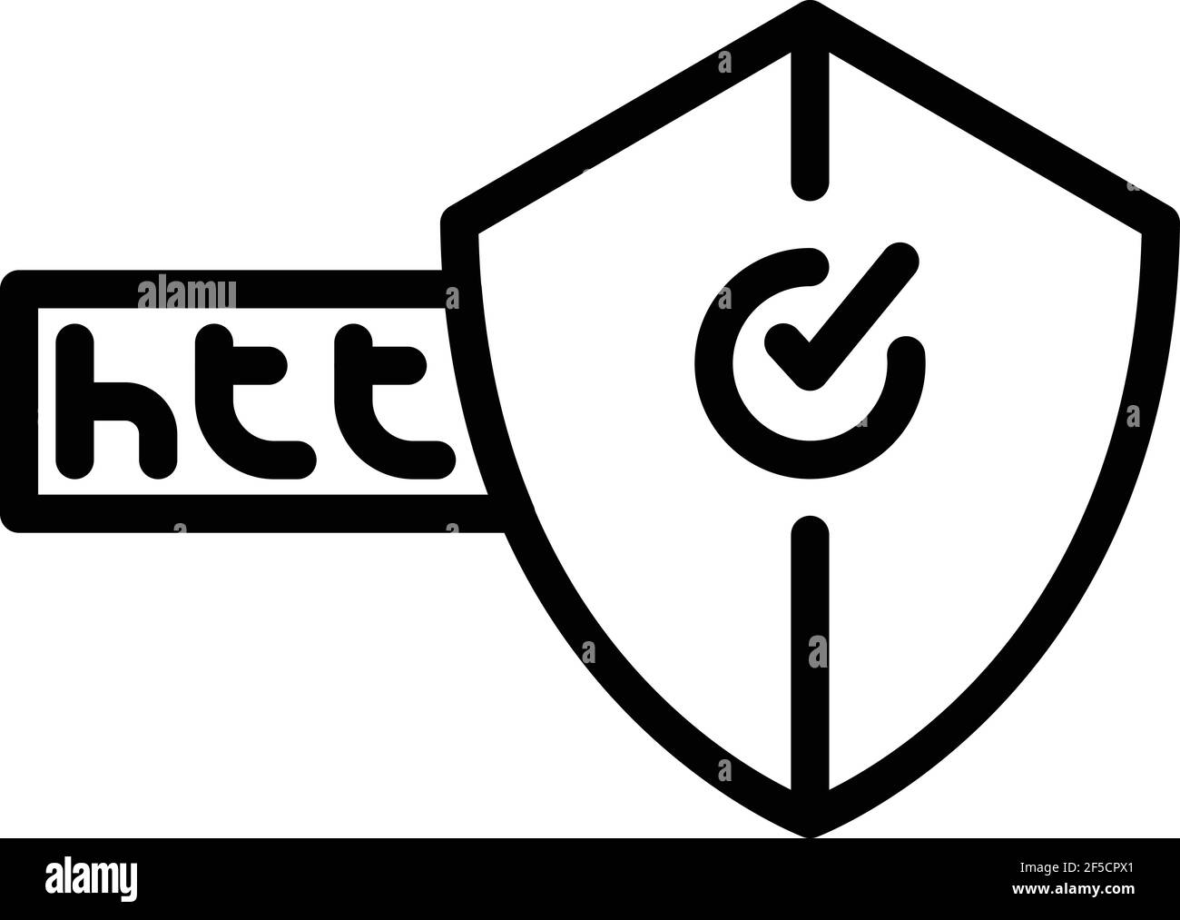 Secured webpage icon. Outline secured webpage vector icon for web ...