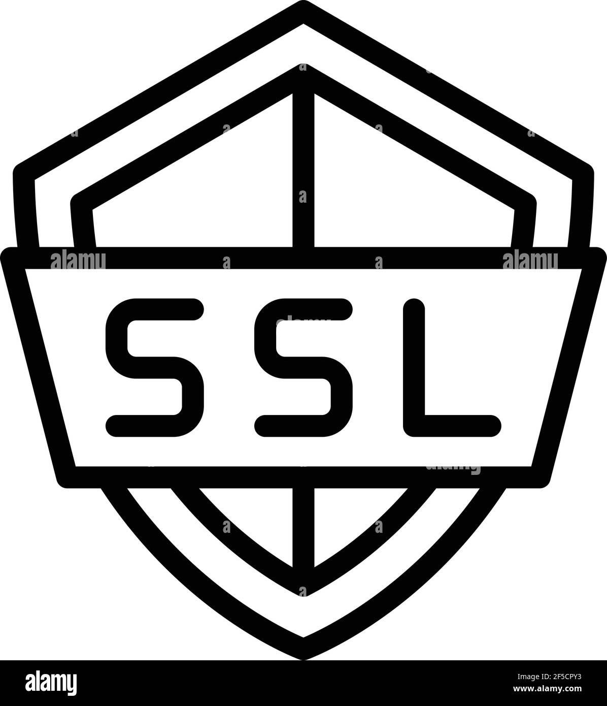 Ssl shield icon. Outline ssl shield vector icon for web design isolated on white background ...