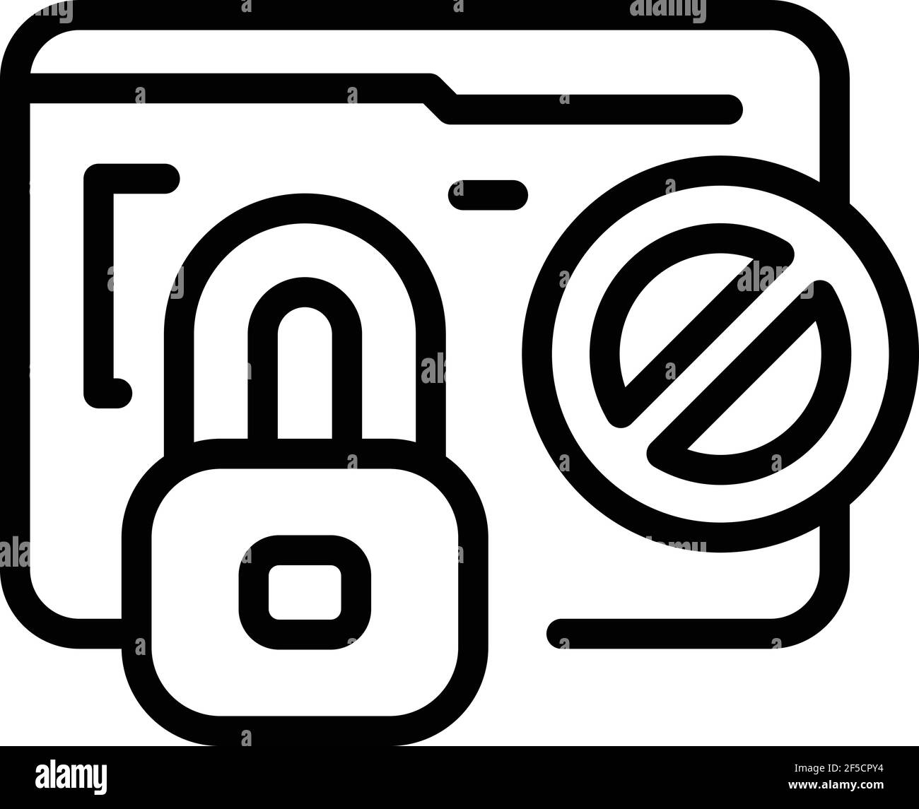 Locked folder icon. Outline locked folder vector icon for web design ...