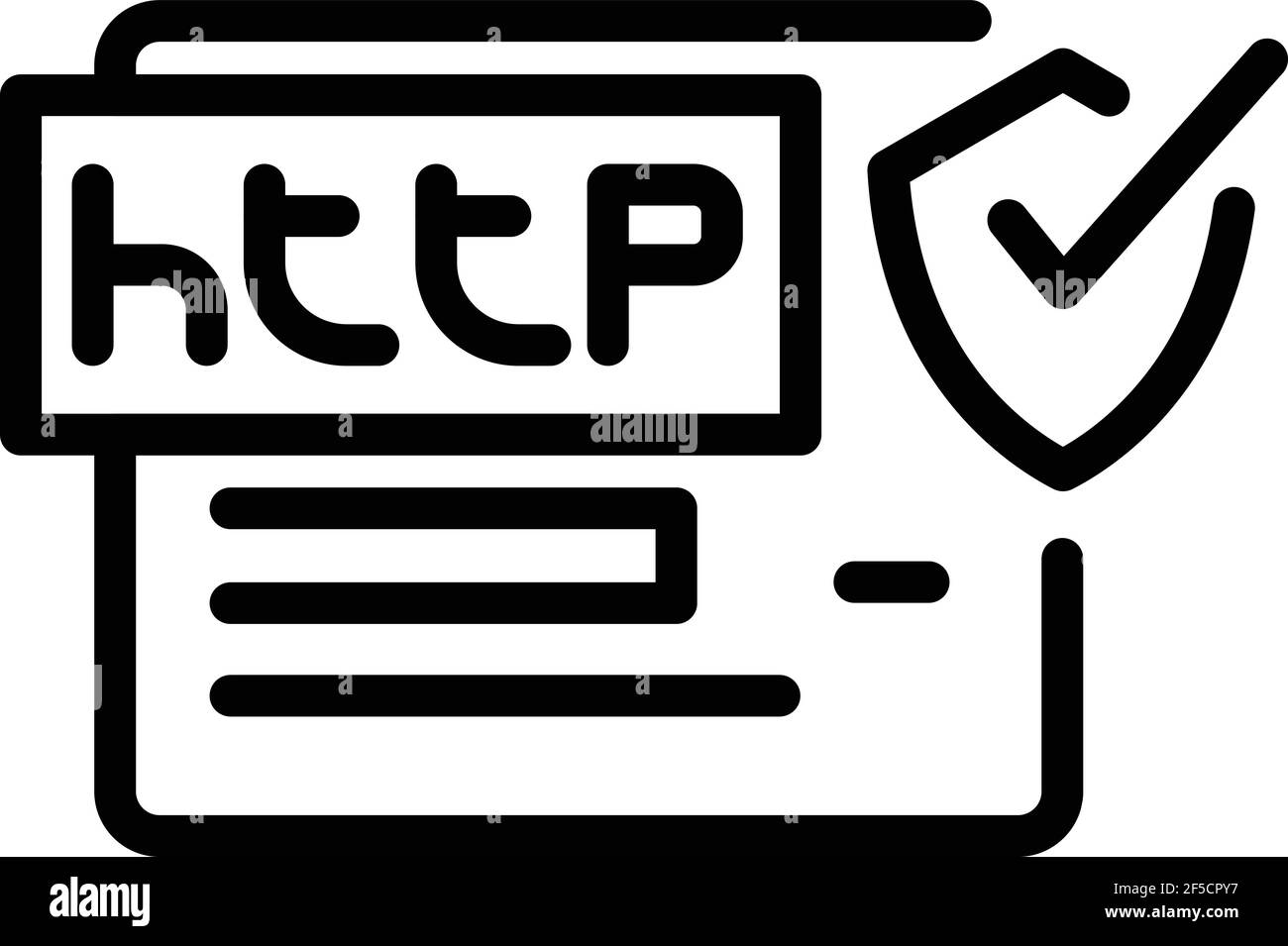 Secured internet icon. Outline secured internet vector icon for web ...