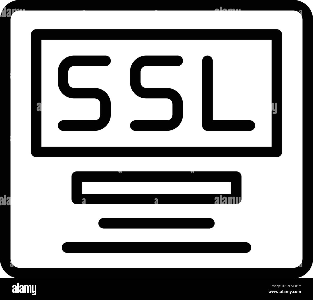 Ssl security icon. Outline ssl security vector icon for web design isolated on white background ...