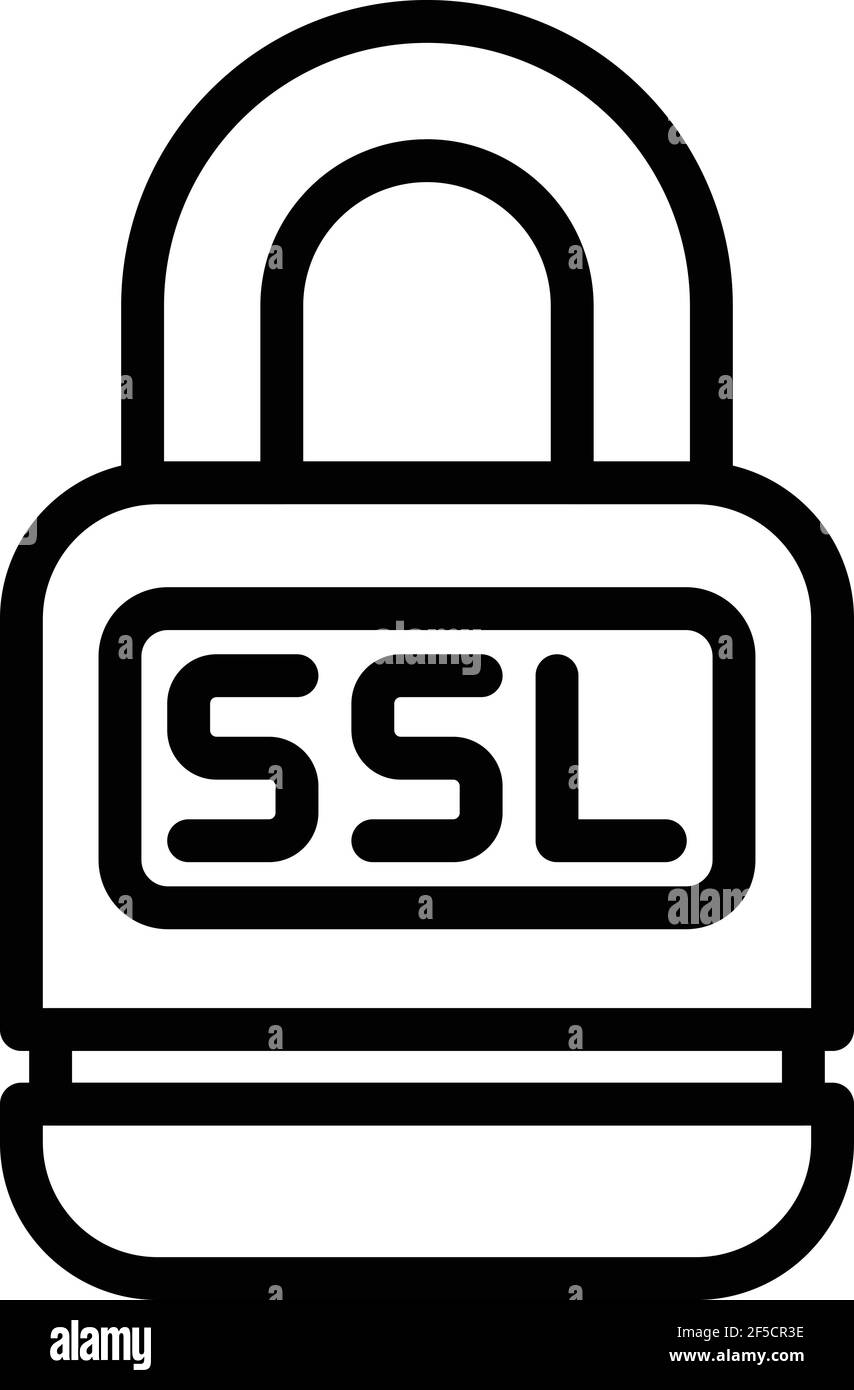 Lock ssl icon. Outline lock ssl vector icon for web design isolated on ...