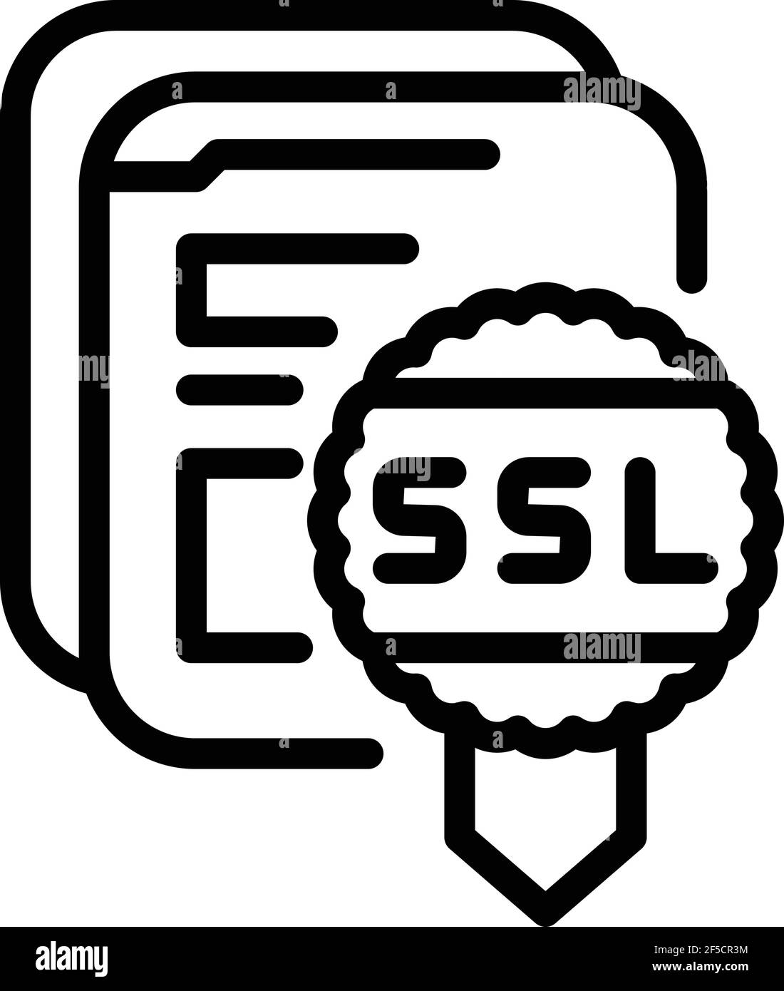 Ssl emblem icon. Outline ssl emblem vector icon for web design isolated on white background ...