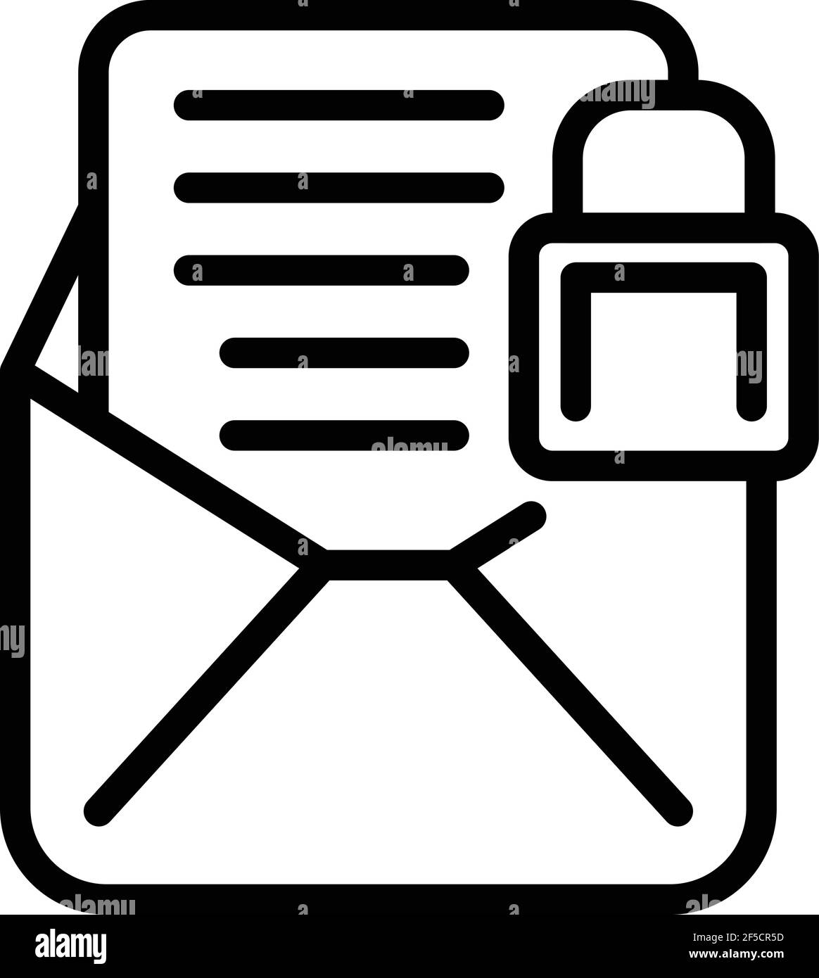 Email locked icon. Outline email locked vector icon for web design ...