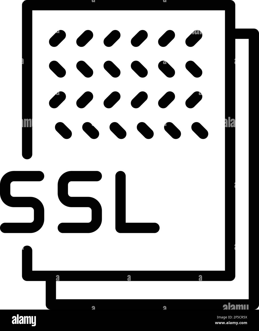 Ssl document icon. Outline ssl document vector icon for web design isolated on white background ...