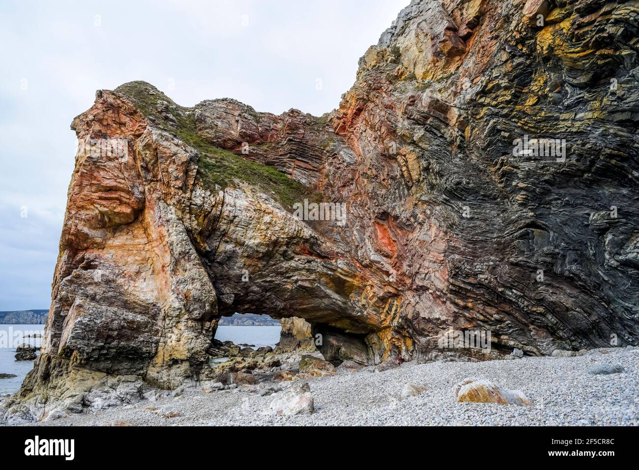 Rock formations, colorful rocks, geological formations off the coast of ...