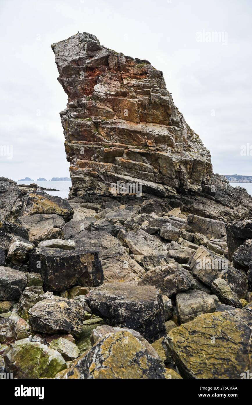 Rock formations, colorful rocks, geological formations off the coast of ...