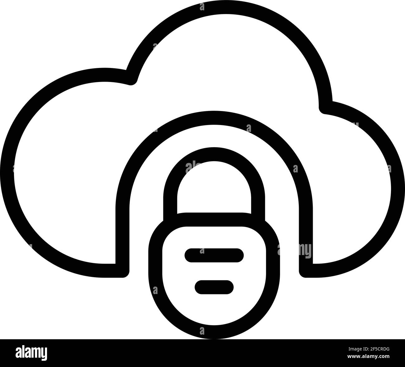 Cloud locked icon. Outline cloud locked vector icon for web design ...