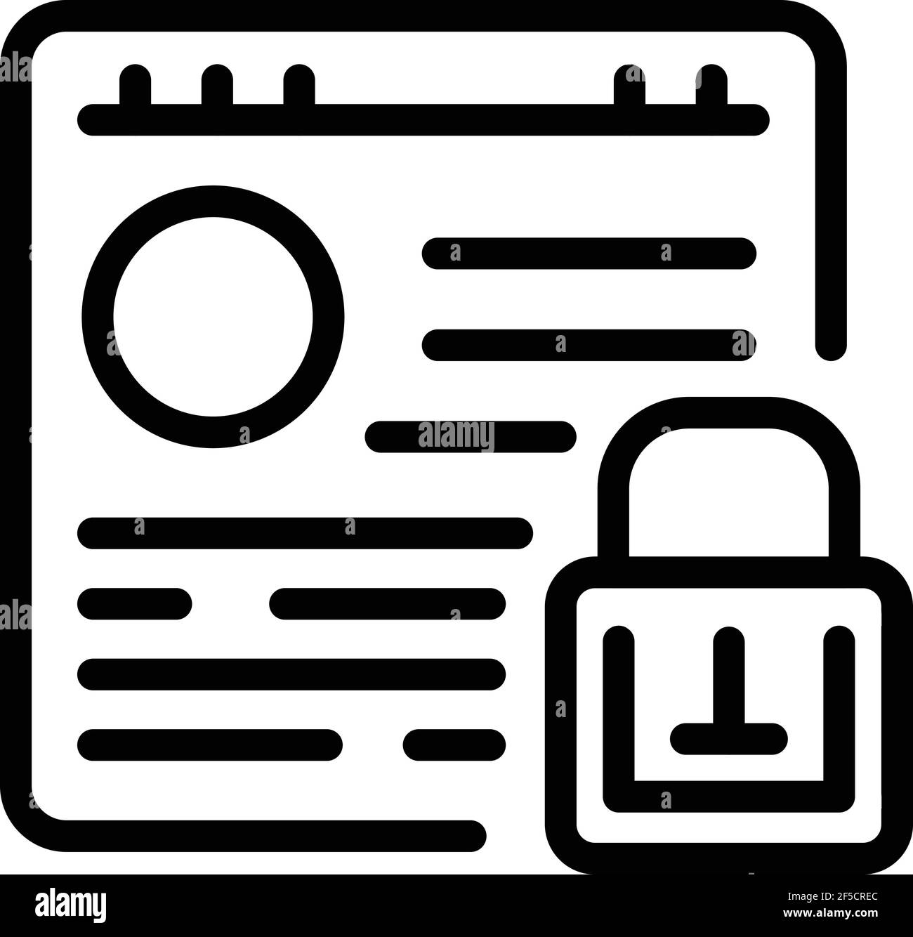 Locked webpage icon. Outline locked webpage vector icon for web design ...