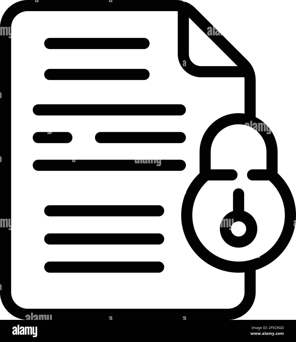 Locked document icon. Outline locked document vector icon for web ...