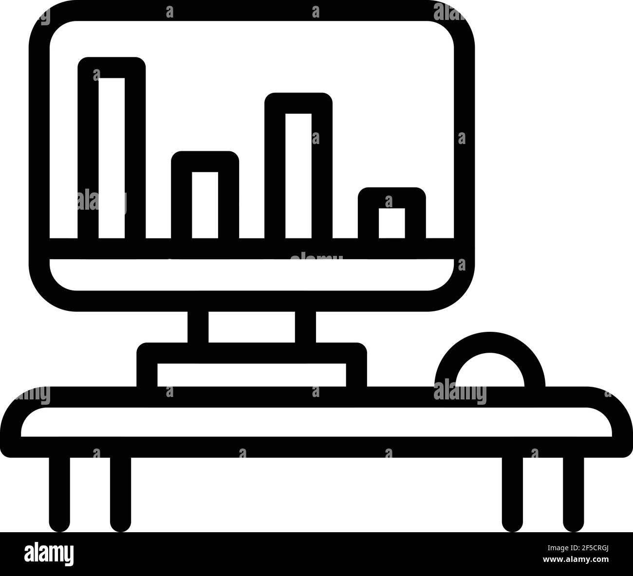 Ergonomic monitor icon. Outline ergonomic monitor vector icon for web ...