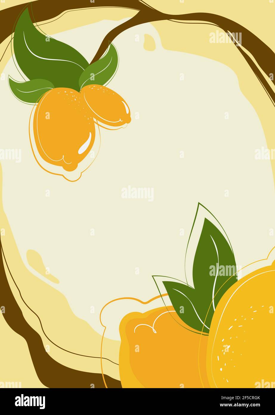 Citrus frame template on Stock Vector Images - Alamy