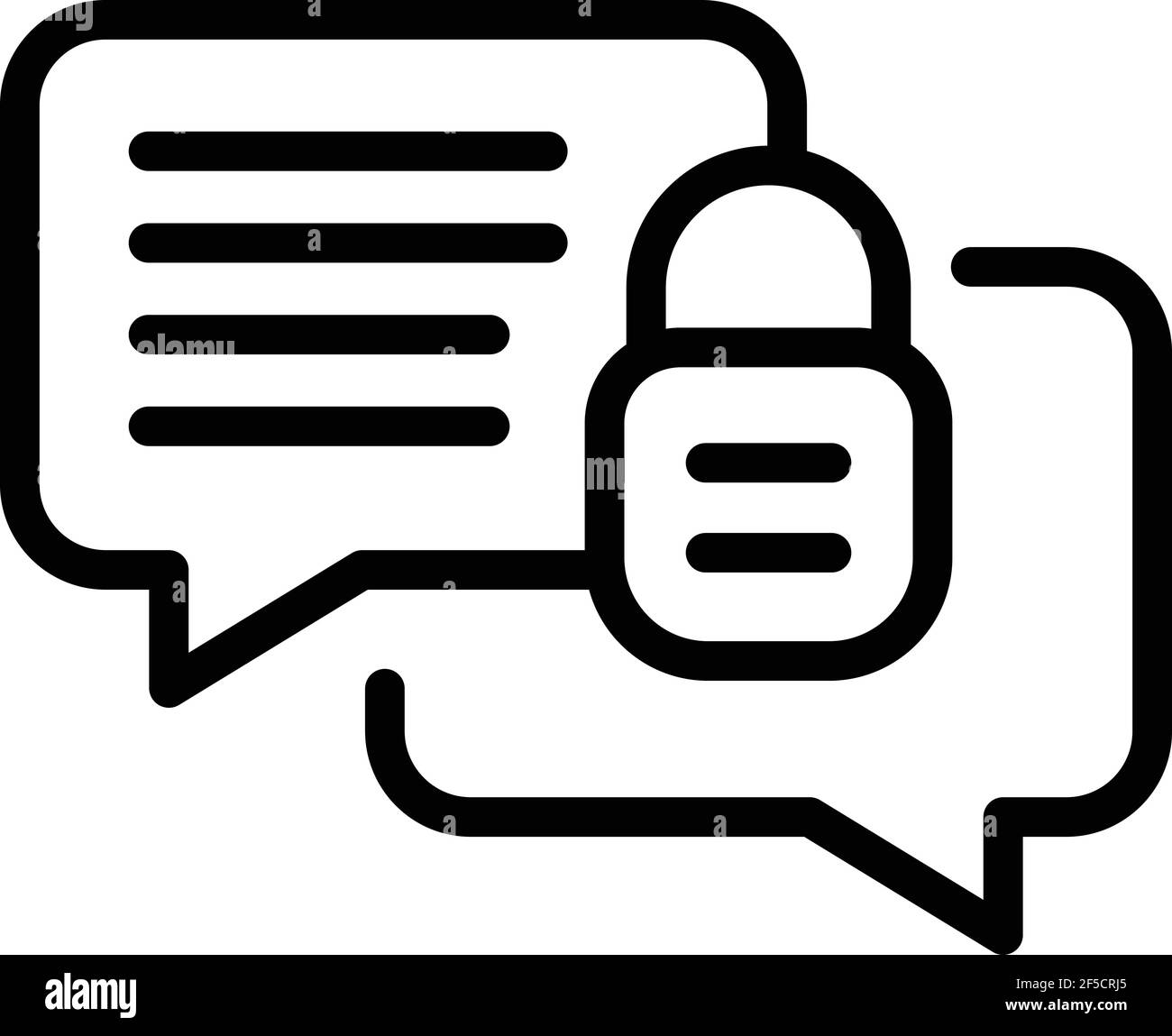 Encrypted chat icon. Outline encrypted chat vector icon for web design ...