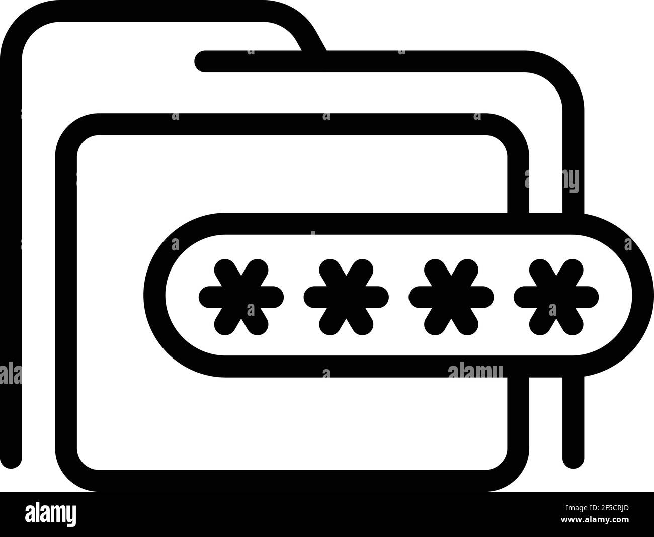 Password folder icon. Outline password folder vector icon for web design isolated on white ...