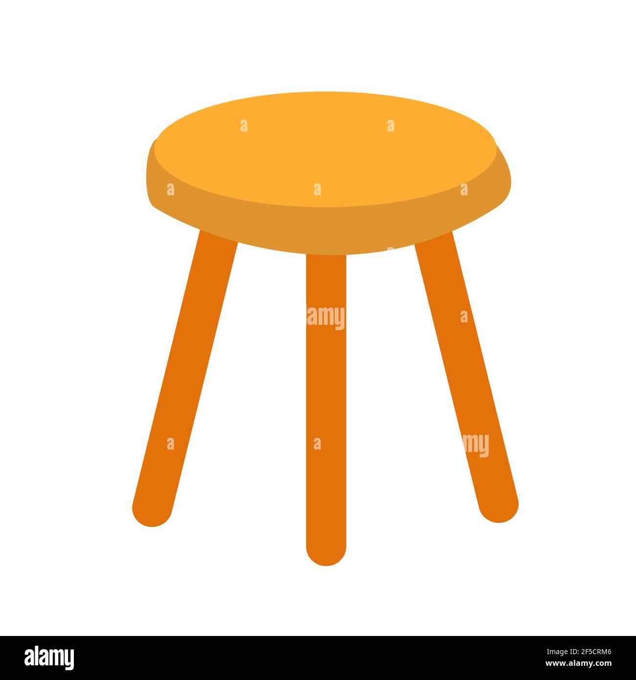 three legged stool icon on white background. flat style. wobbly three ...