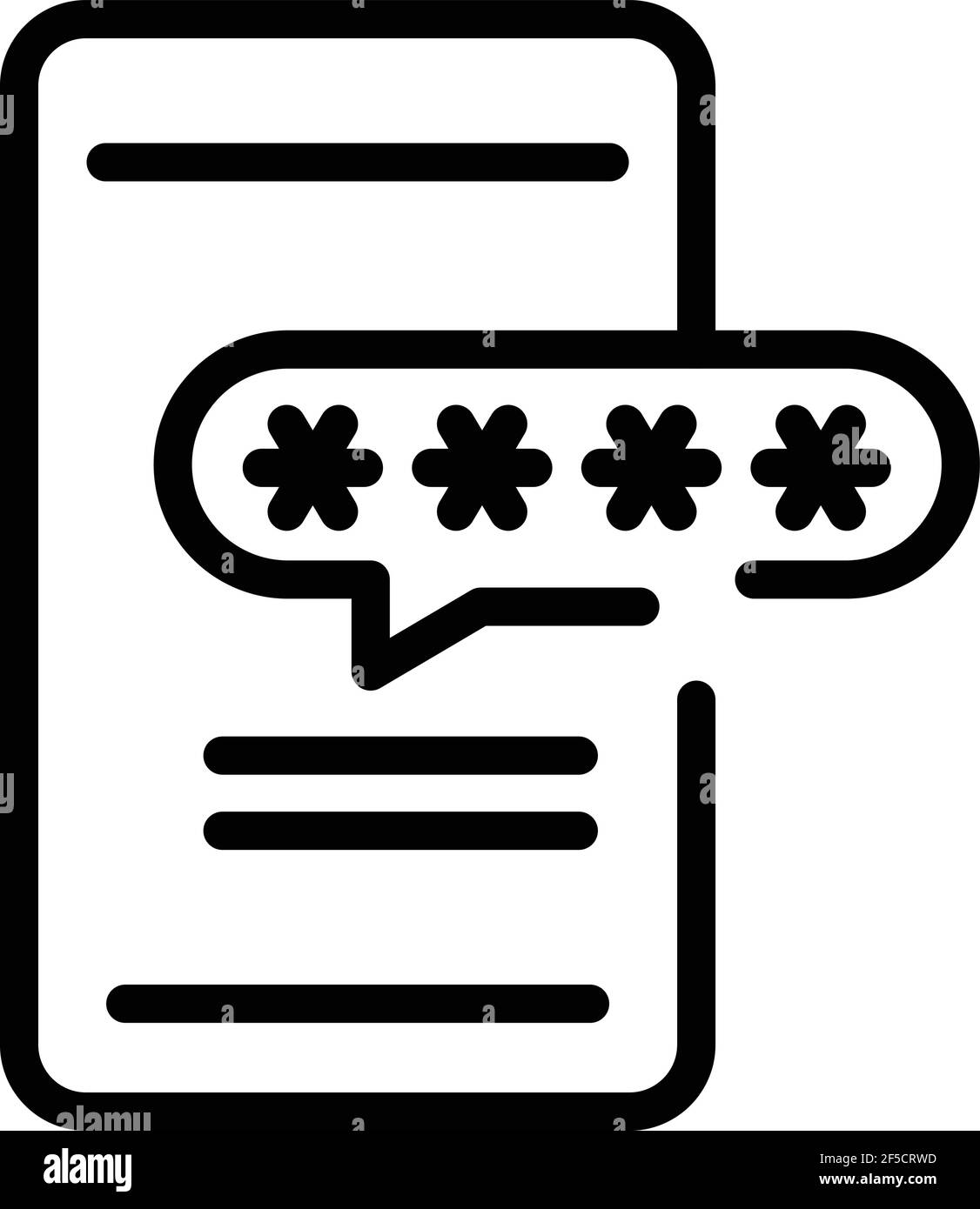 Mobile passcode icon. Outline mobile passcode vector icon for web ...