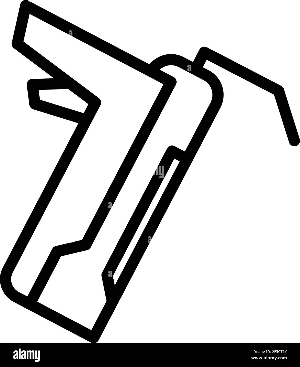 Gun for silicone icon. Outline gun for silicone vector icon for web ...