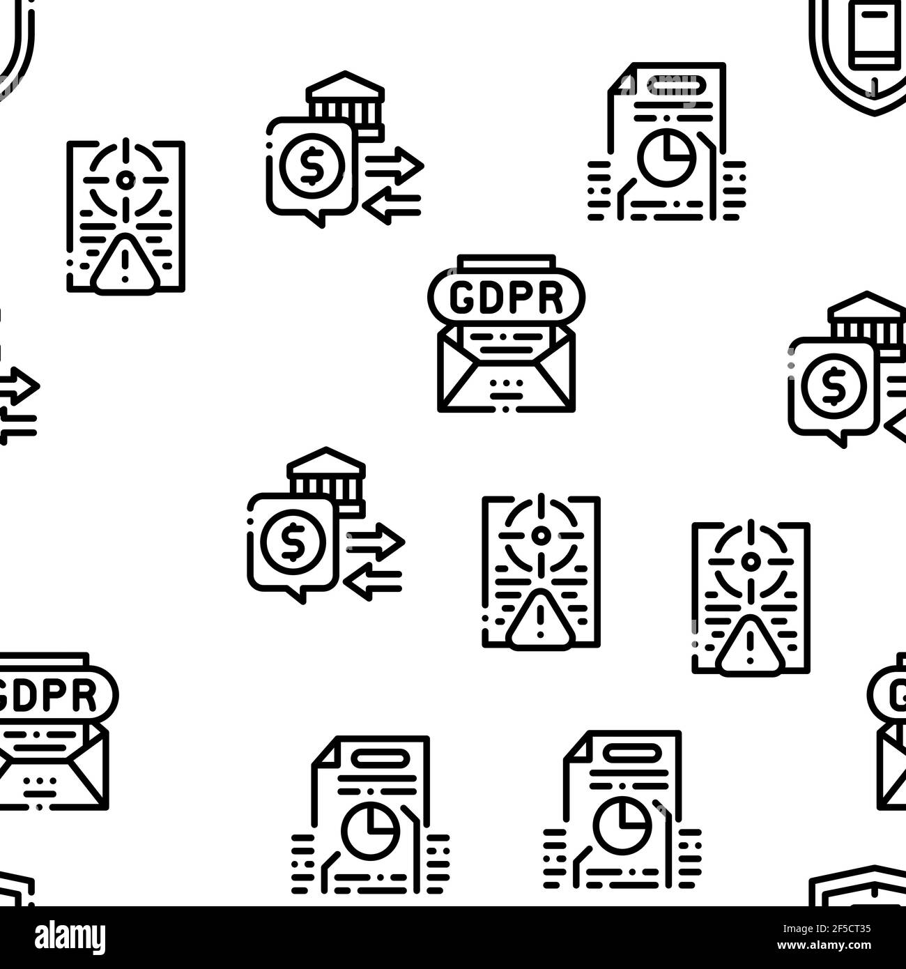 Policies Data Process Seamless Pattern Vector Stock Vector Image & Art ...