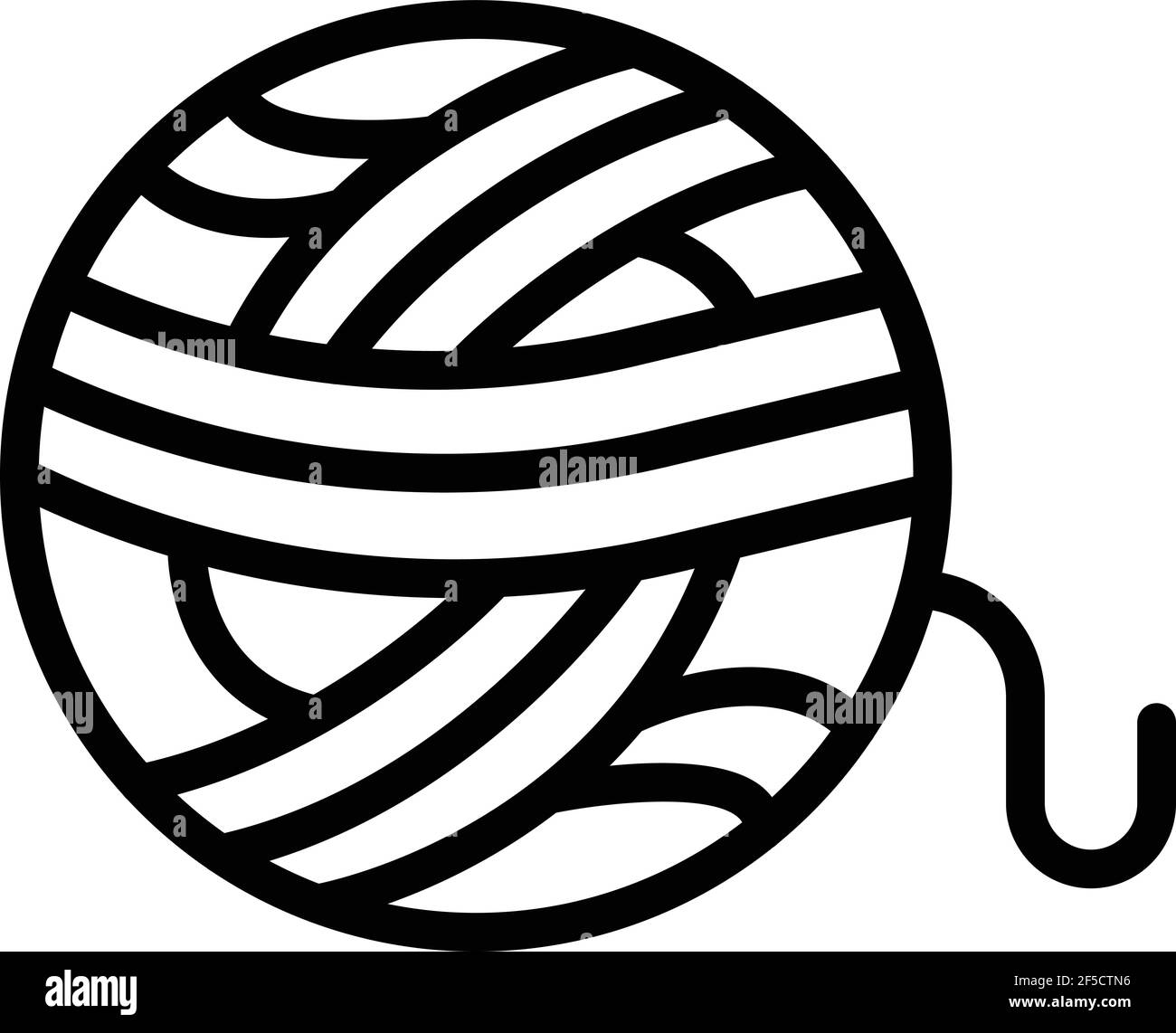 Yarn ball icon. Outline yarn ball vector icon for web design isolated ...
