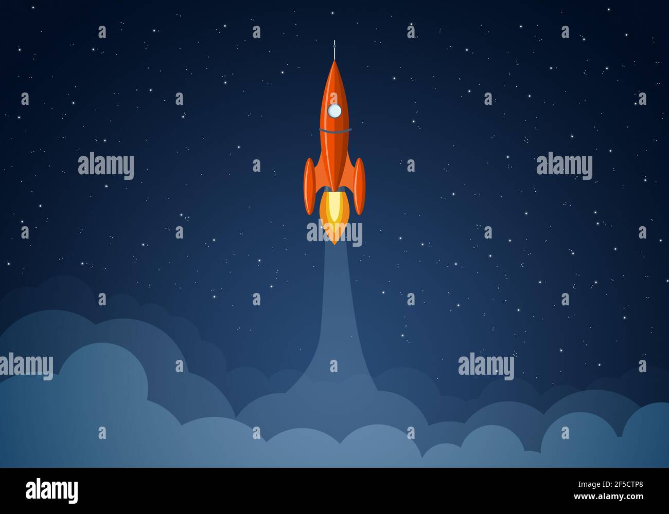 Rocket takes off into outer space Stock Photo - Alamy