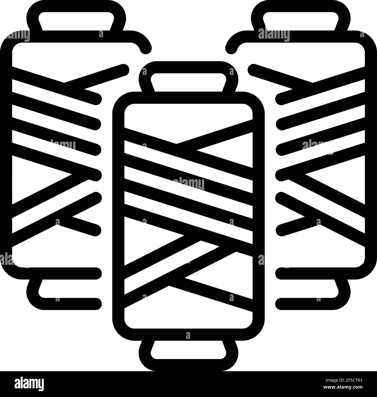 Sew spools icon. Outline sew spools vector icon for web design isolated ...